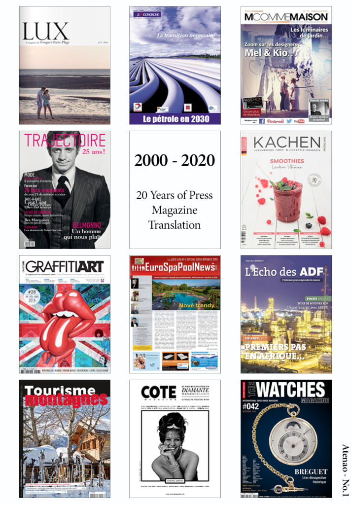 2000-2020: 20 Years of Magazine Translation - Atenao